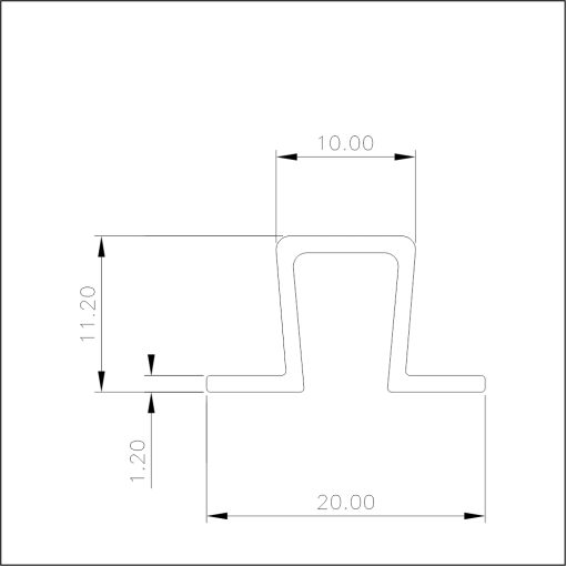 Aluminium Listello 10mm Natural | Kirk Marketing